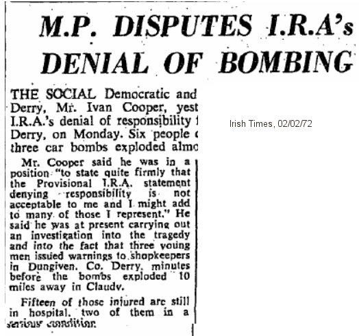 Open Letter to Joe Brolly re the IRA Claudy Bombings Atrocity – The ...