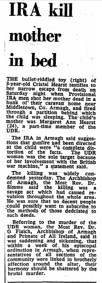 The IRA Murder of Young Mum Margaret Ann Hearst – The Irish Peace Process