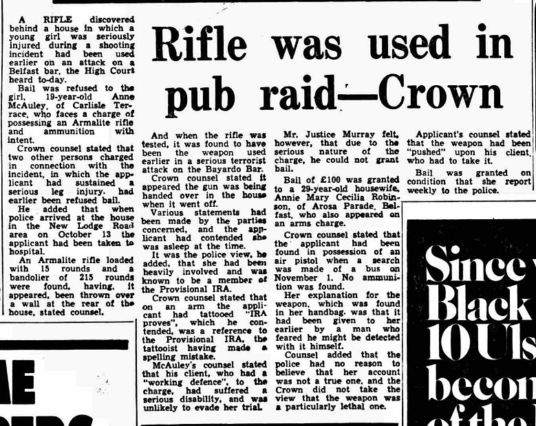 IRA Sectarian Murder Gang Member Brendan ‘Bik’ McFarlane’s Bayardo Bar ...