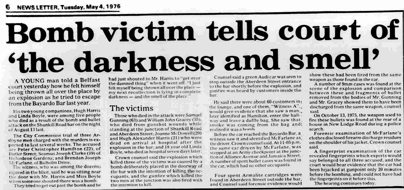 IRA Sectarian Murder Gang Member Brendan ‘Bik’ McFarlane’s Bayardo Bar ...