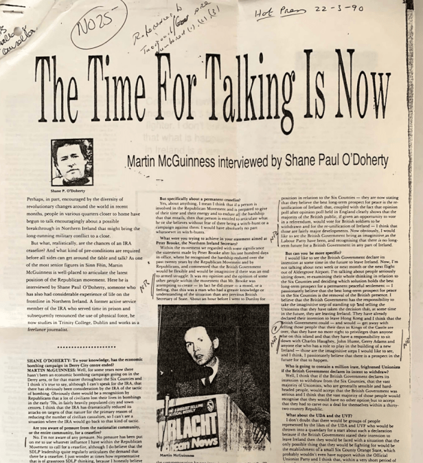 Statement by Shane Paul O’Doherty, 20.03.2026 – The Irish Peace Process